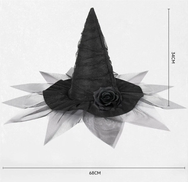 HALLOWEEN WITCH HAT Gothic Witches Hat for Women Halloween Costume ...