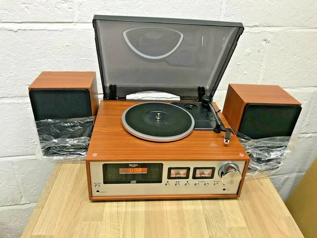 BUSH CLASSIC TURNTABLE Vinyl Record Player Retro Bluetooth Speaker FM ...