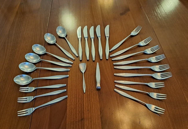 WMF PATENT FRIODUR 90er Silber Tafelbesteck 25 teilig 1960er J. EUR 44 ...