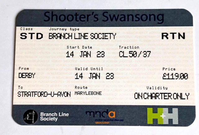 BLS BRANCH LINE Society Charter train ticket 2023 "Shooter's Swansong ...