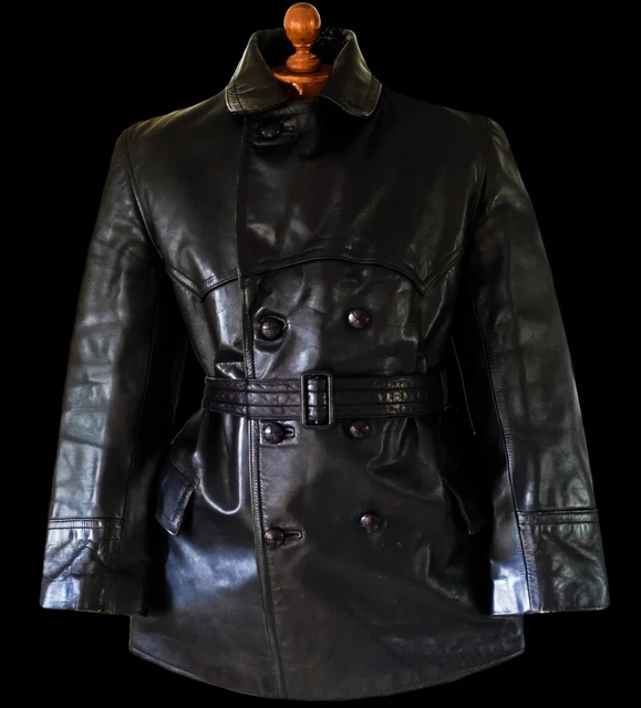 WW2 GERMAN LUFTWAFFE LEATHER POLICE Officers Motorcycle Biker Flight ...