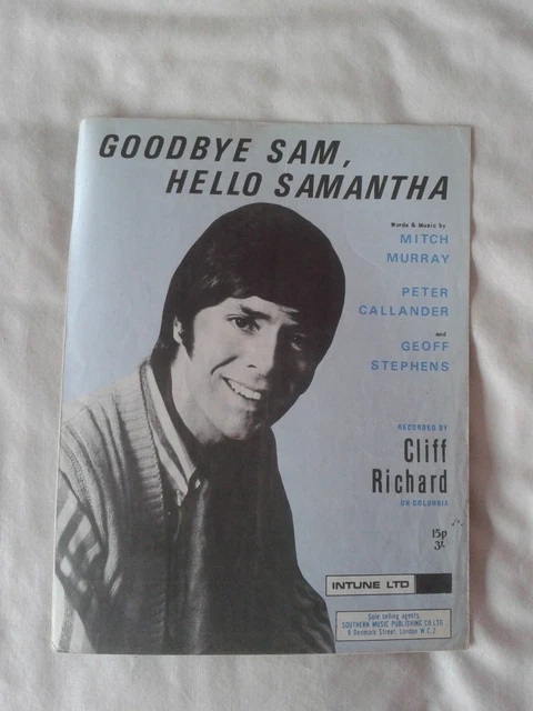 CLIFF RICHARD - Sheet Music - Goodbye Sam, Hello Samantha (1970) £4.99 ...