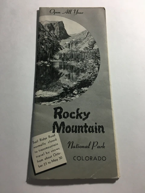 VINTAGE ROCKY MOUNTAIN National Park Colorado 1948 Guide Brochure ...