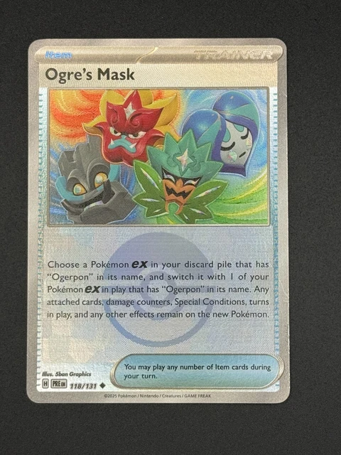 OGRE'S MASK 118/131 Pokemon Prismatic Evolutions Pokeball Holo NM Near ...