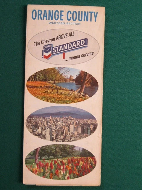 CHEVRON OIL 1967 Road Map Of Orange County EUR 7,60 - PicClick FR