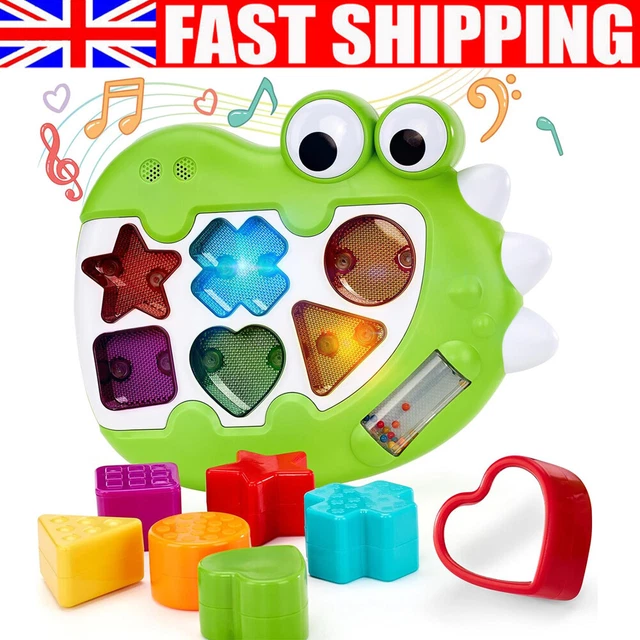 LIGHT UP MUSICAL Shape Sorter Shape Sorting Toy W/Sound Light Age 1-2 ...