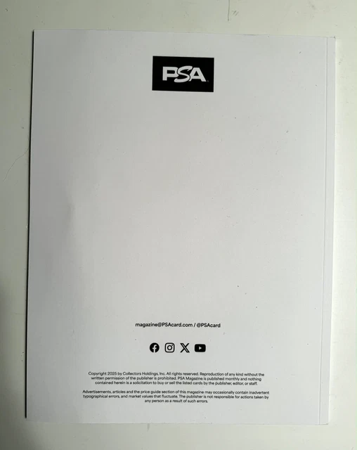 PSA MAGAZINE OCTOBER 2025 Volume 19 GARBAGE PAIL KIDS GPK 40th ...