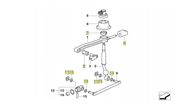 BMW E46 SERIES 3 Gear linkage Selector Shift Bushing Repair Kit 1999 ...