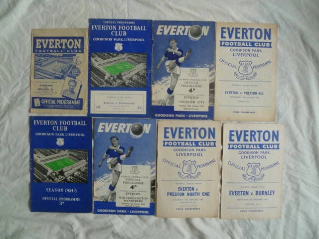 EVERTON 1940'S , 1950 's & 1960 's Football Programme Job Lot Rare ...