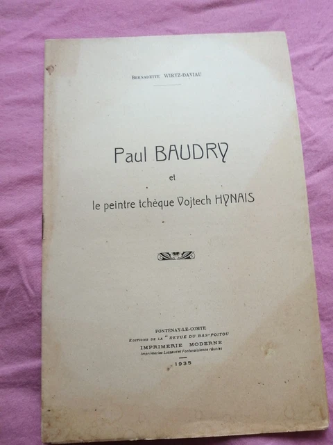TRÈS RARE FASCICULE de 1935 Paul Baudry et le peintre tchèque Vojtech ...
