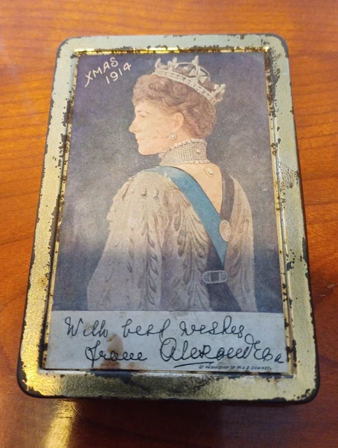 QUEEN ALEXANDRA'S GIFT tin to wounded troops Christmas 1914, A rare ...