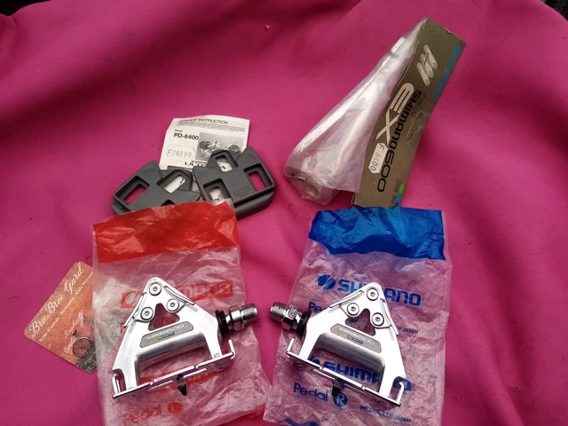 NOS/NEUF SHIMANO 600 Ultegra Pedals Pd-6400 Toe Clips Pedale Velo ...