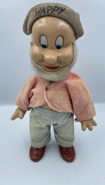 RARE KNICKERBOCKER HAPPY Dwarf Snow White & The Seven Dwarves 9" $150. ...