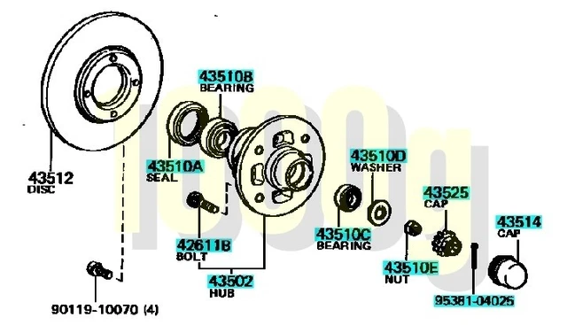 TOYOTA GENUINE TOYOTA Rare Item AE86 Front Hub Bearing Bolt etc. Left a ...