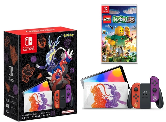 NEW NINTENDO SWITCH OLED Pokemon Scarlet Violet + Lego Worlds 🏗️ Game ...