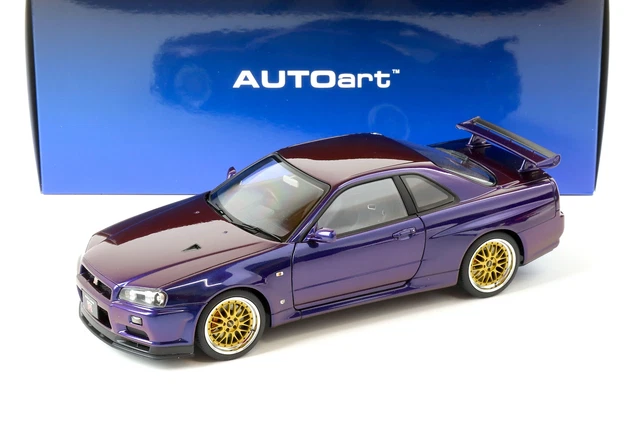AUTOART NISSAN SKYLINE GT-R R34 V-Spec II Bbs Lm Viola 77403 1/18 Modello Kit EUR 400,76 ...