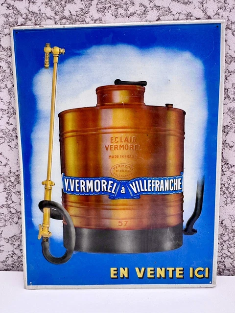 GRAND TÔLE LITHO gaufrée Eclair Vermorel Villefranche EUR 160,00 ...