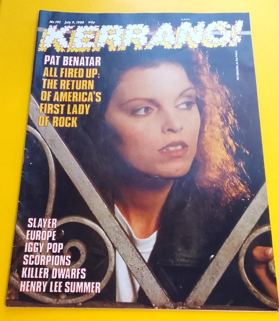 KERRANG! NO.195 - July 9 1988- Pat Benetar, Slayer, Europe, Scorpions £ ...