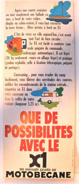 MOBYX X1 X7 Motobecane Mobylette Mbk 1974 Plv Carton Presentoir ...