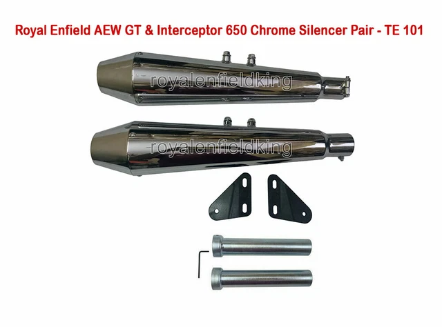 ROYAL ENFIELD GT & Interceptor 650 AEW TE101 Exhaust Silencer, Chrome ...