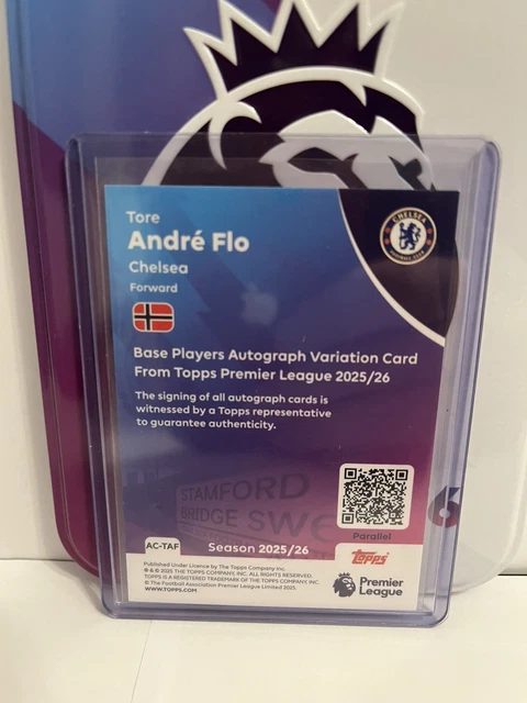 TOPPS 2025/26 PREMIER League Tore Andre Flo 04/25 Autograph Chelsea ...