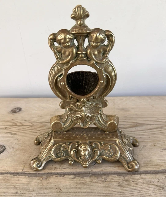 ANTIQUE BRASS POCKET Watch Holder Display Stand Victorian '61 ...