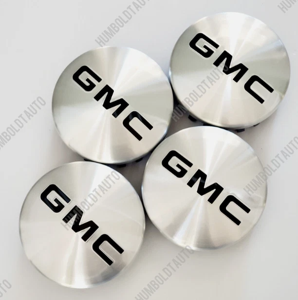 4 BRUSHED ALU Black Wheel Rim Center Hub Caps for GMC Sierra Yukon ...