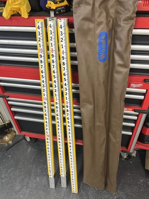 VINTAGE SURVEY MEASURING Stick Wood Telescopic With Case $138.43 ...