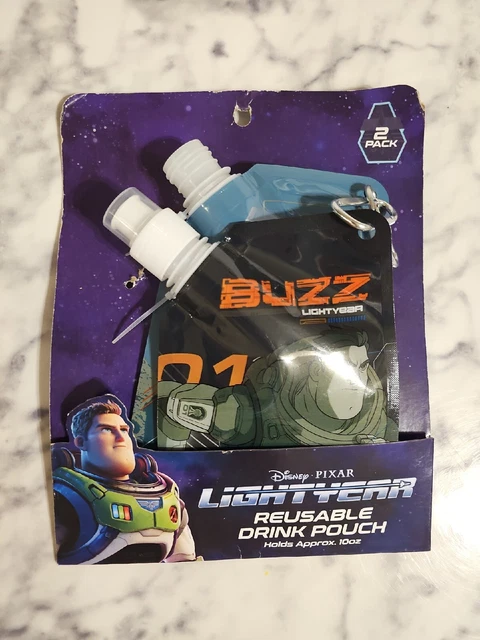 DISNEY'S PIXAR BUZZ Lightyear Reusable Drink Pouch 10oz Space Ranger 2 ...