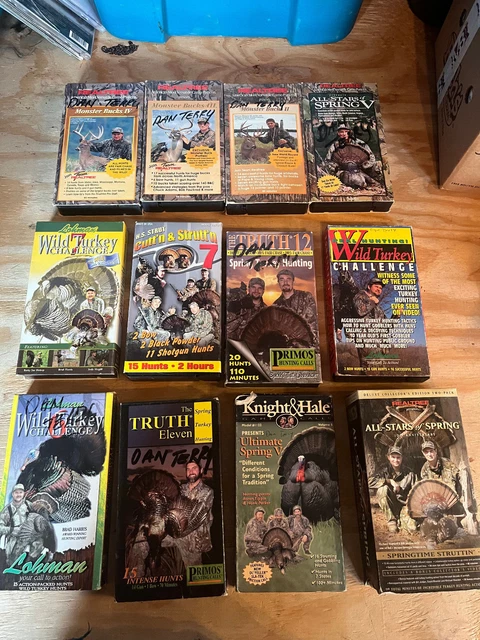 HUNTING VHS TAPES LOT OF 13 , HUNTING, DEER, TURKEY, CHALLENGE, MANY ...