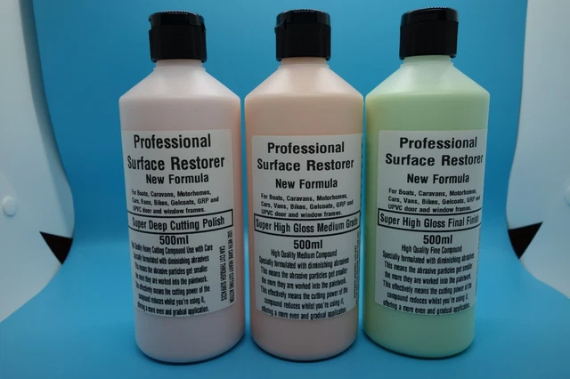 COMPLETE SURFACE RESTORER Polish Kit, Caravan Motorhome Paint GRP ...
