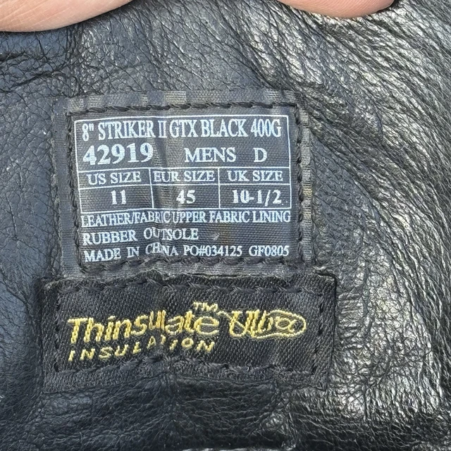 DANNER STRIKER II GTX 8” Black Leather Combat Boots Lace Up 42919 400G ...