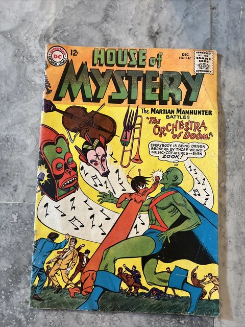 HOUSE OF MYSTERY 147 Martian Manhunter vs the Orchestra of Doom 1964 DC ...