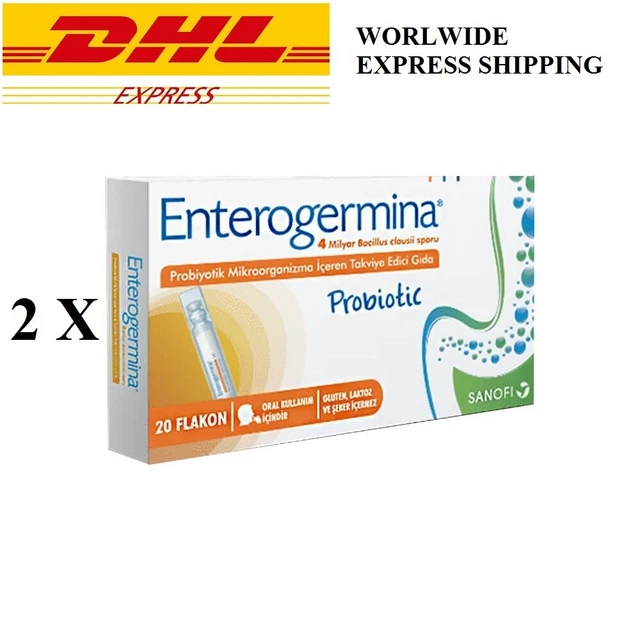 ENTEROGERMINE PROBIATIQUE ADULTES (2 x 20 FLACONS) Bacillus Clausii 4 ...