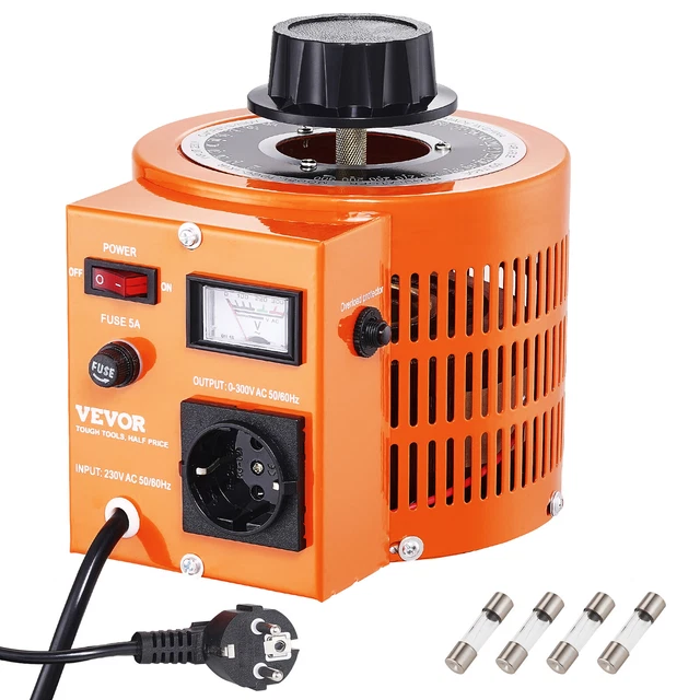 VEVOR TRANSFORMATEUR TENSION variable 1000VA régulateur tension AC 3,3A ...