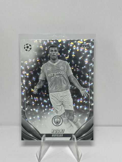2023-24 TOPPS COMPETIZIONE UEFA per club Rodri bianco e nero ghiacciato ...