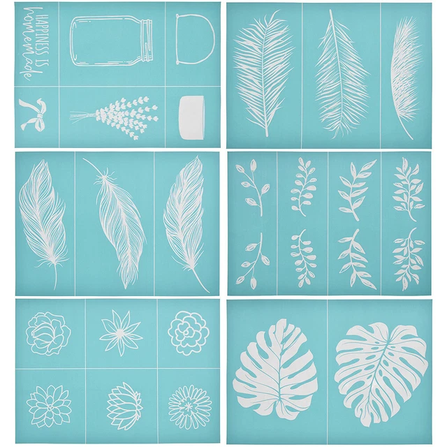 DIY SILK SCREEN Printing Stencil Feather Leaf Pattern T-shirt Bag Glass ...