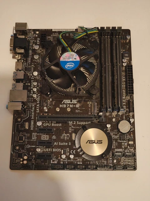 ASUS MOTHERBOARD CPU RAM Cooler Combo H97M-E I5-4430 8GB RAM £53.00 ...