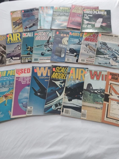 VINTAGE AIRCRAFT MAGAZINE lot, scale modeler,air classics, wings,air ...