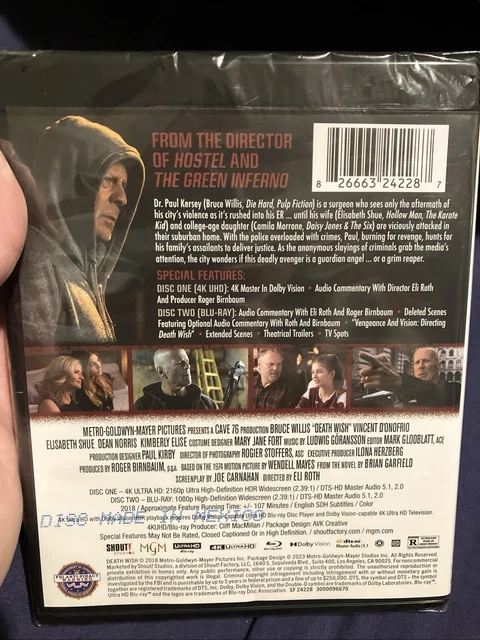 DEATH WISH 2018 (4K + Blu-ray)-Bruce Willis-NEW (Sealed) Shout Factory ...