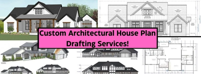 CUSTOM ARCHITECTURAL HOUSE Plans Designs Services £300.50 - PicClick UK