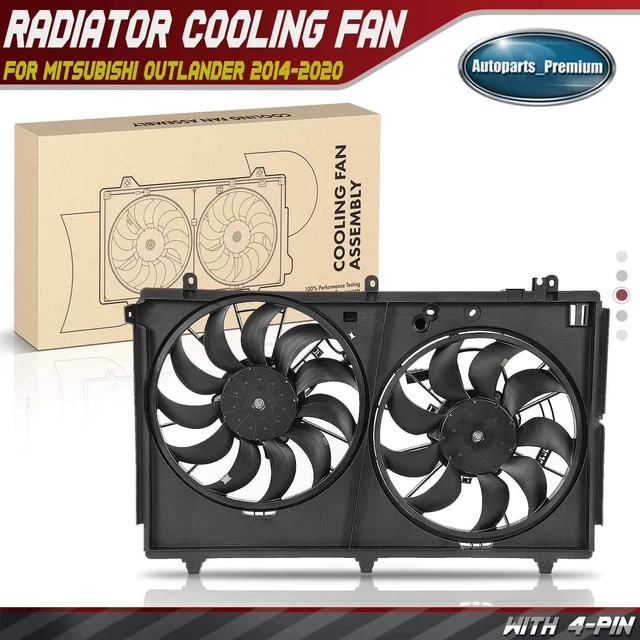 DUAL RADIATOR COOLING Fan w/ Shroud Assembly for Mitsubishi Outlander ...