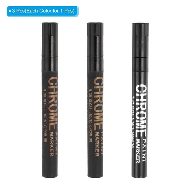CHROME MARKERS SET, 3Pcs Liquid Chrome Pens with 3mm Broad Tip ...