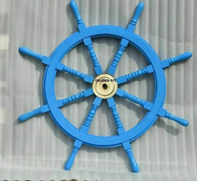 ANCIEN GRAND BATEAU bateau en bois volant en laiton 36" décoration murale... EUR 222,18 ...