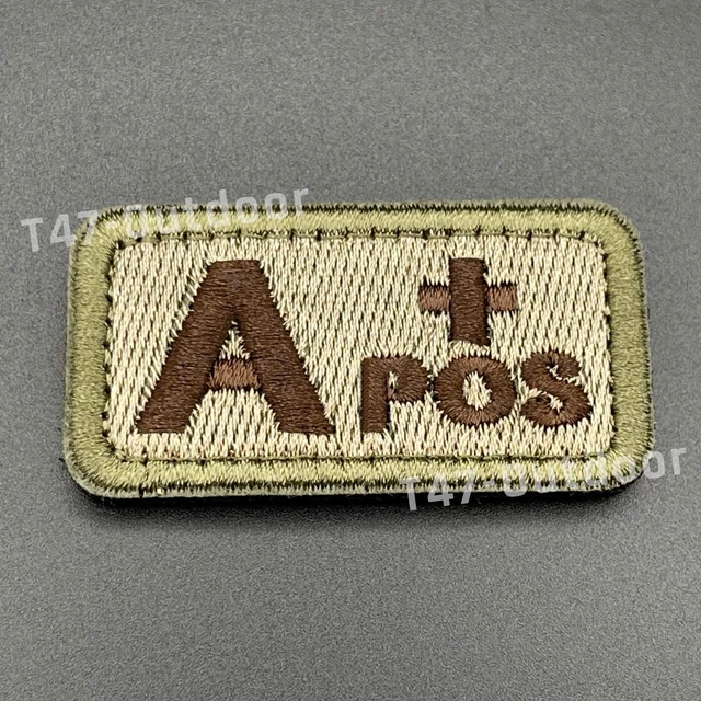 A+ POSITIVE BLOOD Group Identifier Patch Medical Hook & Loop Military ...