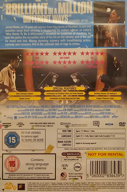 SLUMDOG MILLIONAIRE, REGION 2, DVD, 2009, Special Features, New ...