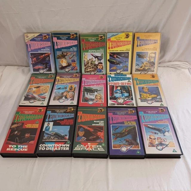 THUNDERBIRDS VHS TAPES Bundle Volume 1-15 1983 Channel 5 Cases ...