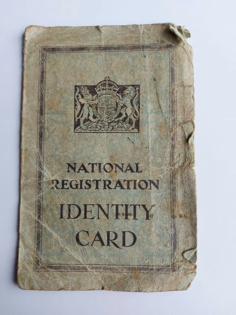 1940S UK UNITED Kingdom National Registration Identity Card Bin.1 $42. ...
