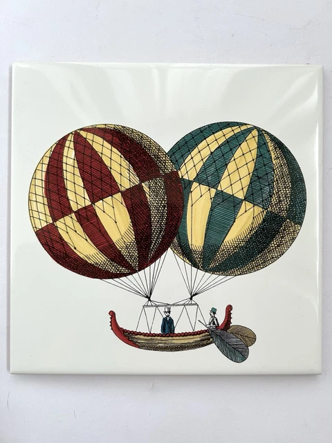 PIASTRELLA VINTAGE CERAMICHE Bardelli Milano mongolfiere design Piero ...