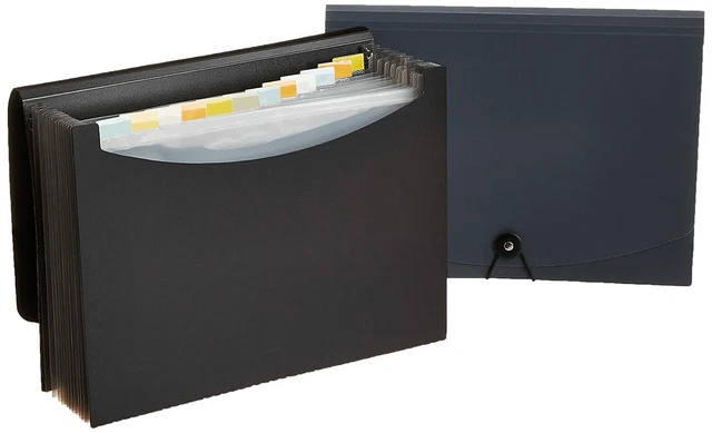 EXPANDING FILE FOLDER, Fits A4 Paper size - Black/Gray -with 13 pocket ...